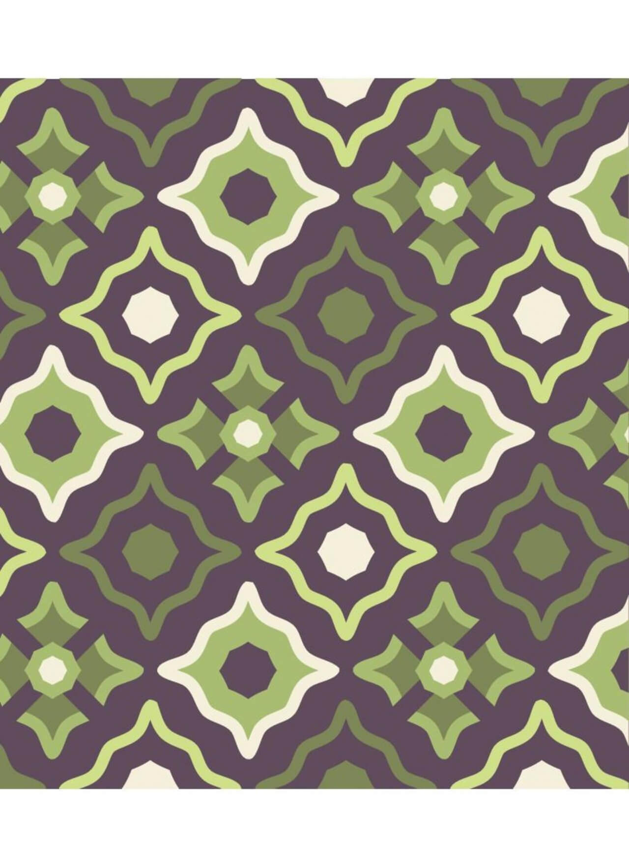 Free vector "Vintage Purple Green and Cream Pattern"