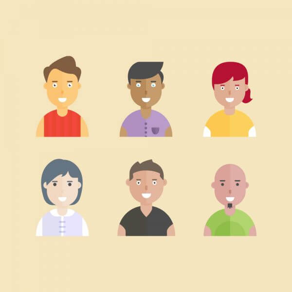 Free vector "Group of people looking happy and smiling"